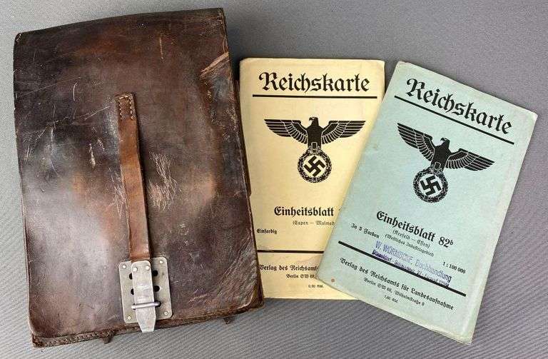 WW2 German Map Case and Contents - Matthew Bullock Auctioneers