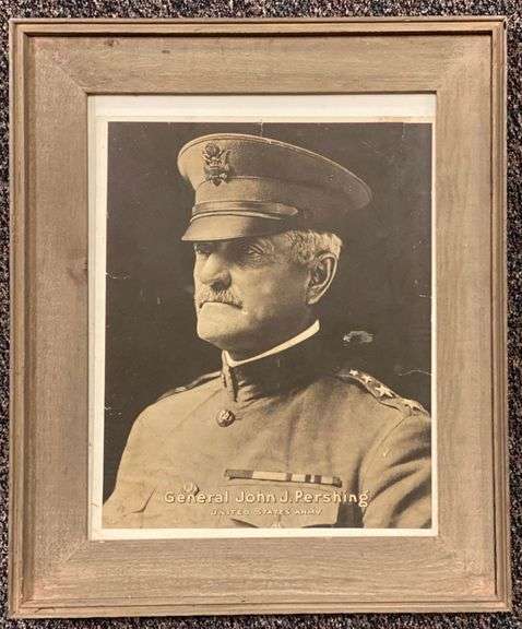 WW1 Large framed Photo of General Pershing - Matthew Bullock Auctioneers