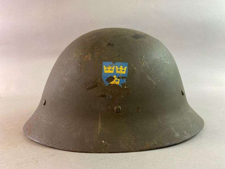 WW2 Swedish M26 Helmet - Matthew Bullock Auctioneers