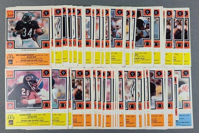 50+ 1985 McDonalds Chicago Bears cards - Matthew Bullock Auctioneers