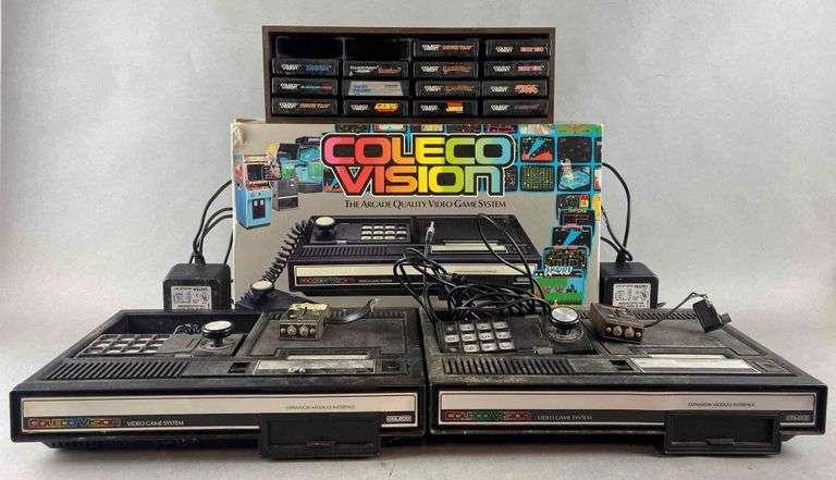Group of 2 Coleco Vision Video Game System Consoles with game ...