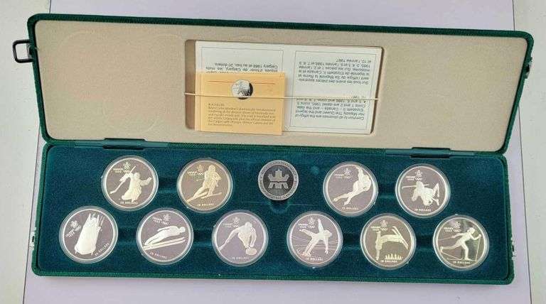 1985-1987 Canada 10-Coin 1988 Calgary Winter Olympic $20 PROOF Sterling ...
