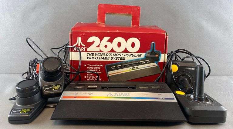 Atari 2600 Jr. Console, controllers, and more - Matthew Bullock Auctioneers