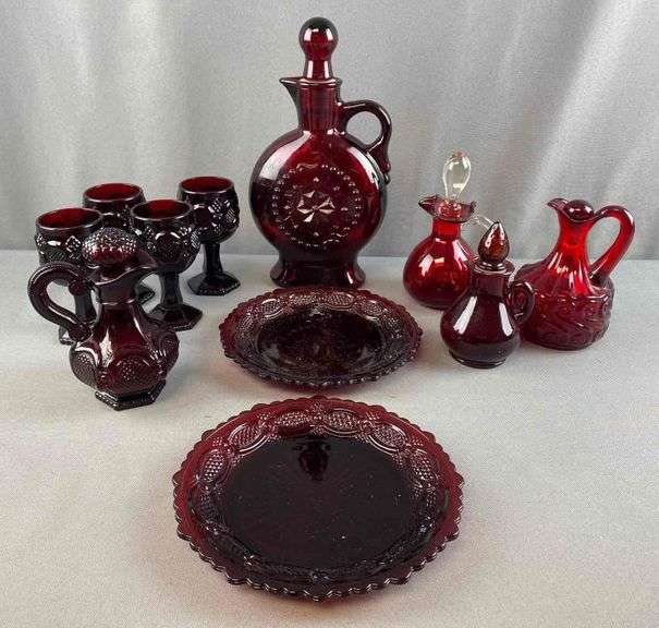 Group of 11 Vintage Ruby Red Glass Pieces and More - Matthew Bullock ...