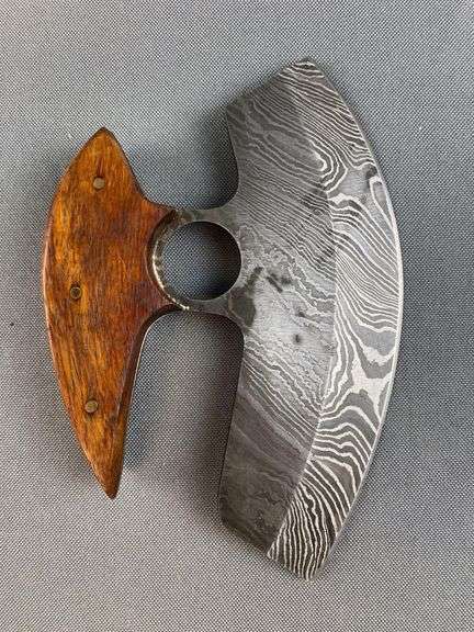 Custom Ulu Knife and Sheath - Matthew Bullock Auctioneers