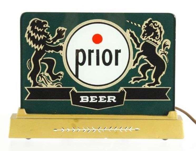 Vintage Prior Beer Light Up Advertising Cash Register Topper - Matthew ...