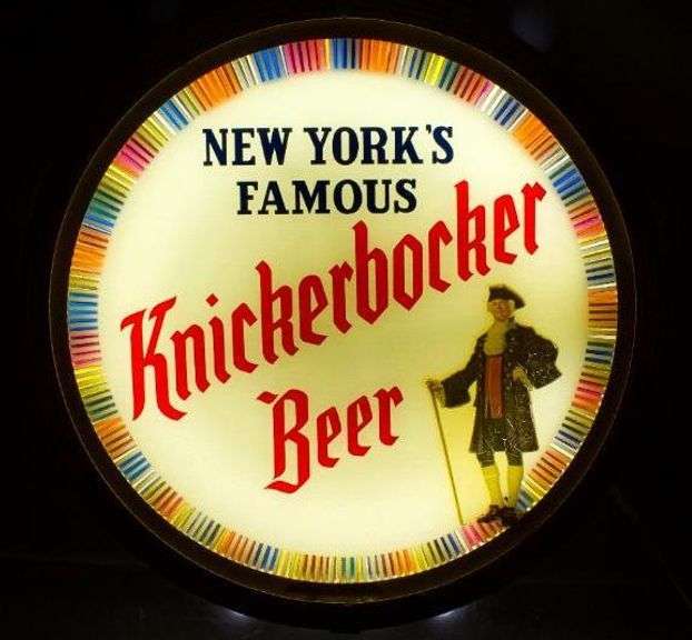 Vintage Knickerbocker Beer Light Up Advertising Motion Sign - Matthew ...