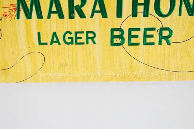 Vintage Marathon Lager Beer Advertising Cardboard Sign - Matthew ...