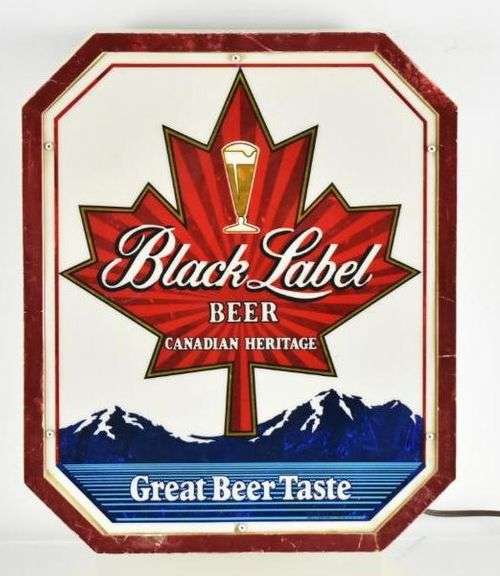 Vintage Black Label Beer Light Up Advertising Sign - Matthew Bullock ...