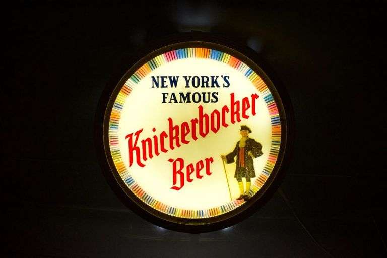 Vintage Knickerbocker Beer Light Up Advertising Motion Sign - Matthew ...