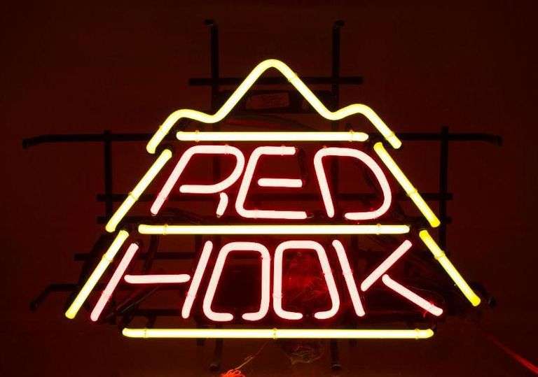 Red Hook Light Up Advertising Neon Sign - Matthew Bullock Auctioneers