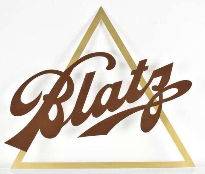 Vintage Blatz Beer Advertising Die Cut Metal Sign - Matthew Bullock ...