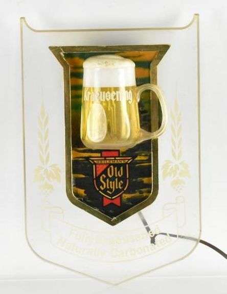 Vintage Old Style Light Up Advertising Bubbler Beer Sign - Matthew ...