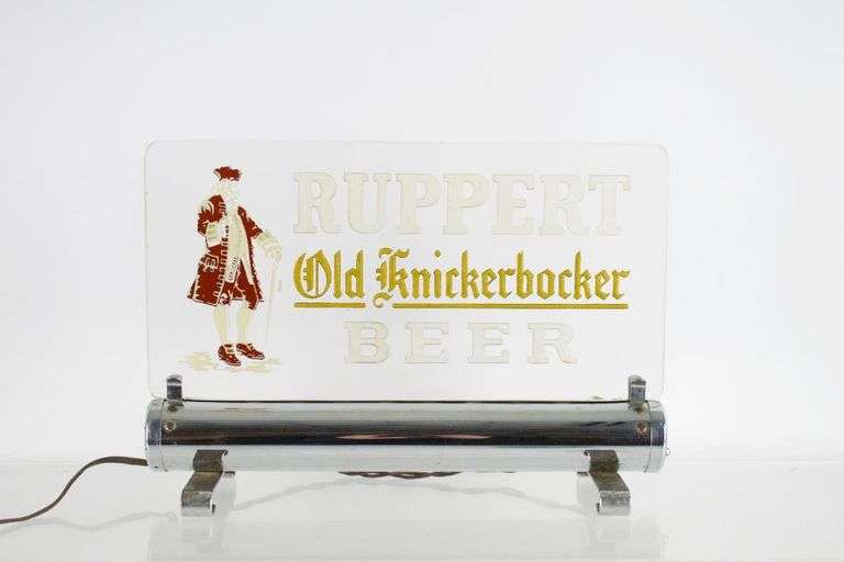 Vintage Ruppert Old Knickerbocker Beer Light Up Advertising Beer Sign ...