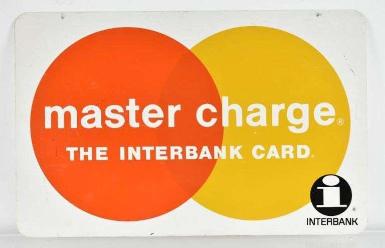 Vintage Master Charge Advertising Steel Sign - Matthew Bullock Auctioneers
