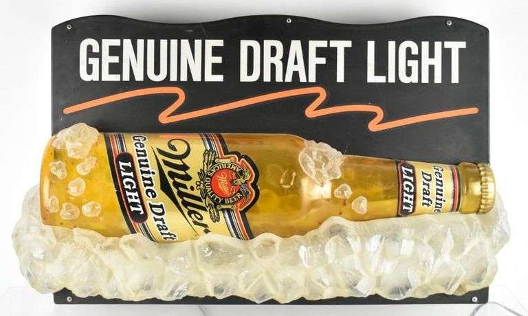 Miller Genuine Draft Light Advertising Light Up Beer Sign - Matthew ...