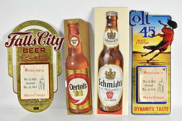 Group of 4 New Old Stock Advertising Signs - Matthew Bullock Auctioneers