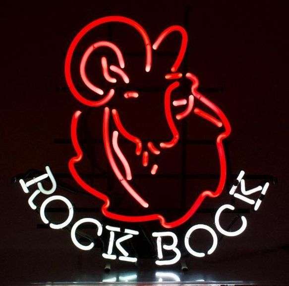 Rolling Rock Bock Beer Light Up Advertising Neon Beer Sign - Matthew ...
