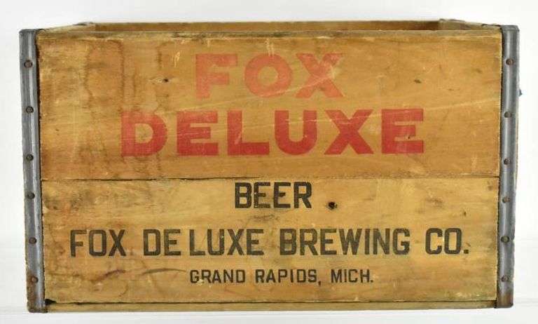 Vintage Fox Deluxe Beer Advertising Wood Crate - Matthew Bullock ...