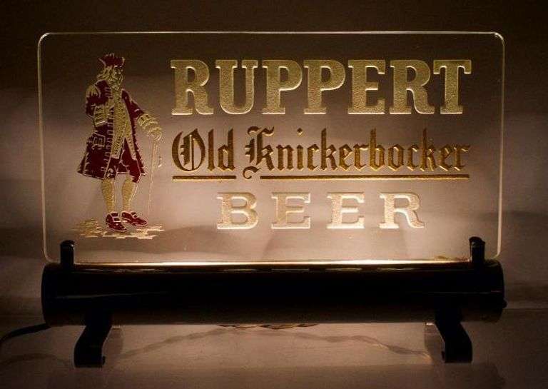 Vintage Ruppert Old Knickerbocker Beer Light Up Advertising Beer Sign ...