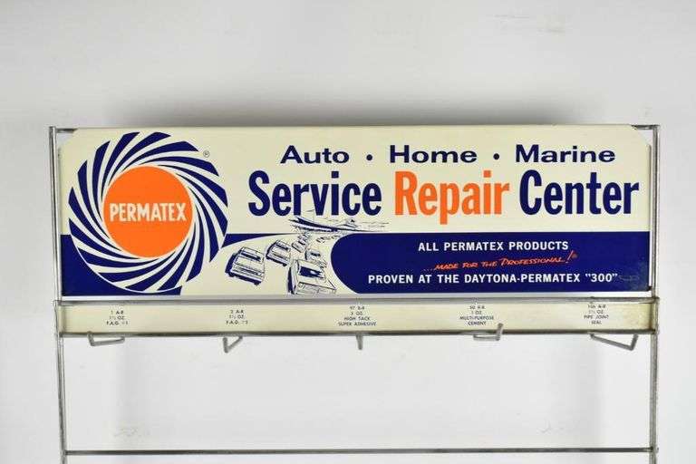 Vintage Permatex Daytona 300 Advertising Service Station Display Rack ...