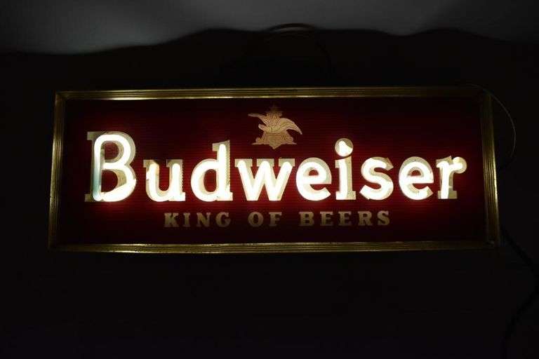 Vintage Budweiser Light Up Advertising Neon Beer Sign - Matthew Bullock ...