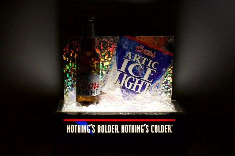 Coors Light Light Up Advertising Beer Display with Bottle - Matthew ...