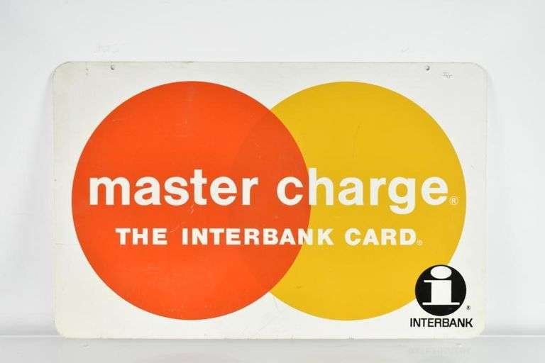 Vintage Master Charge Advertising Steel Sign - Matthew Bullock Auctioneers