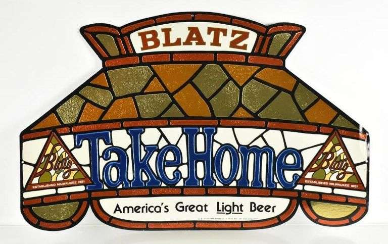 Vintage Blatz Advertising Cardboard Beer Sign - Matthew Bullock Auctioneers