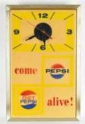 Vintage Pepsi and Diet Pepsi Light Up Advertising Clock Sign - Matthew ...