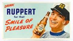 Vintage Ruppert Beer Advertising Cardboard Sign - Matthew Bullock ...