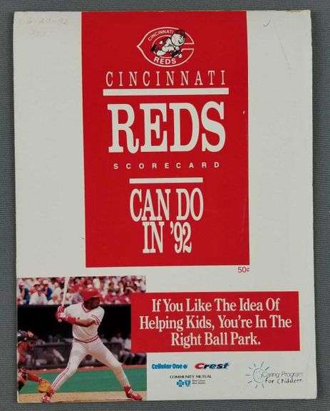 Cincinnati Reds scorecard - Matthew Bullock Auctioneers