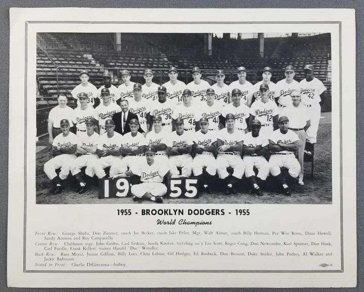 1955 Brooklyn Dodgers World Champions team photo - Matthew Bullock ...