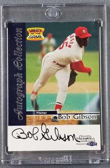 Bob Gibson autograph collection baseball card - Matthew Bullock Auctioneers