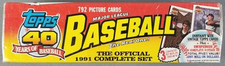 Topps 1991 Complete Set Baseball Cards - Matthew Bullock Auctioneers