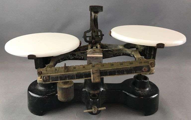 Antique Cenco Central Scientific Co." Cast Iron Balance Scale ...