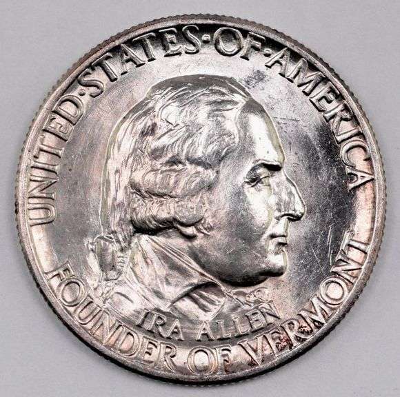 1927 Vermont Commemorative Silver Half Dollar - Matthew Bullock Auctioneers