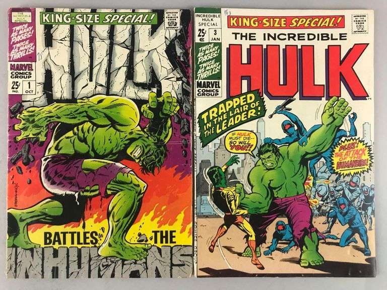 Marvel Comics Incredible Hulk Annual 1 and Annual 3 comic books ...