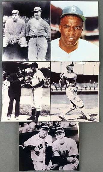 Group of 5 Baseball Legends photographs - Matthew Bullock Auctioneers