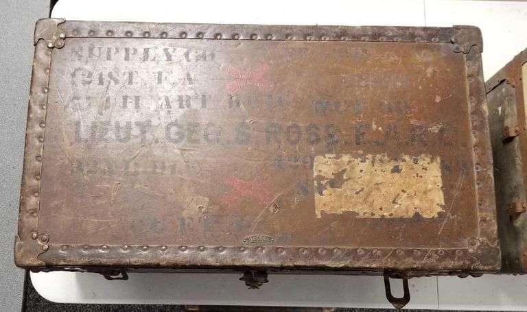 WW1 Identified US Army footlocker with contents - Matthew Bullock ...