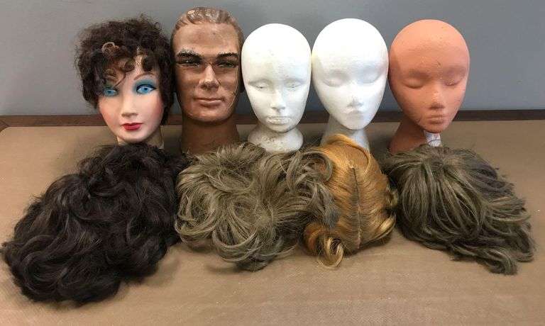 Wig forms and wigs - Matthew Bullock Auctioneers