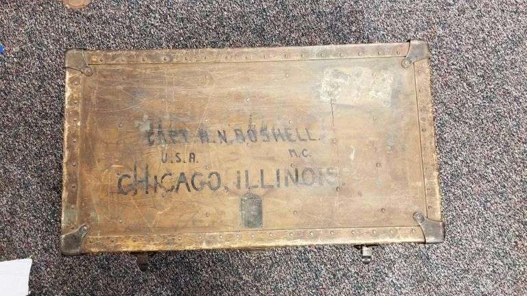 WW1 Identified US Army footlocker with contents - Matthew Bullock ...