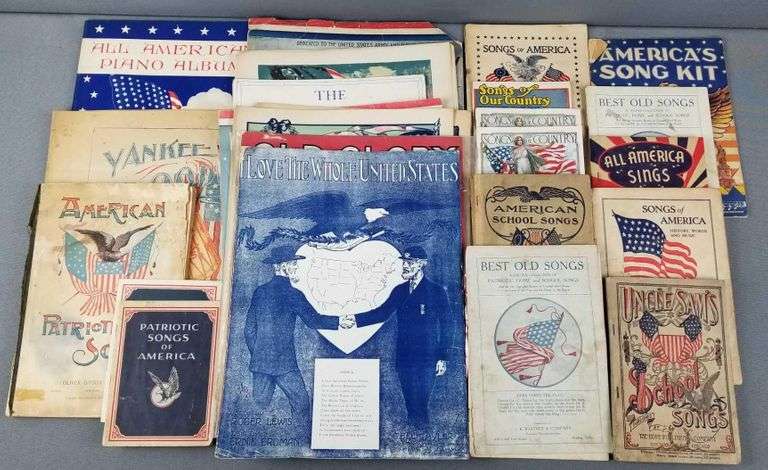 Group of patriotic sheet music, music books - Matthew Bullock Auctioneers