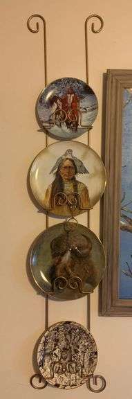 Native American Indian Collector plates with plate rack - Matthew ...