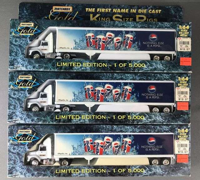 Group of 3 Matchbox Gold Collection Pepsi tractor-trailers - Matthew ...