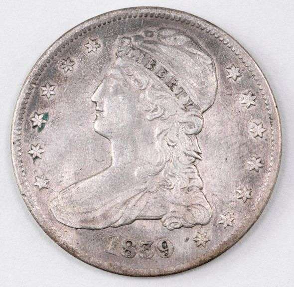 1839 Reeded Edge Silver Half Dollar - Matthew Bullock Auctioneers
