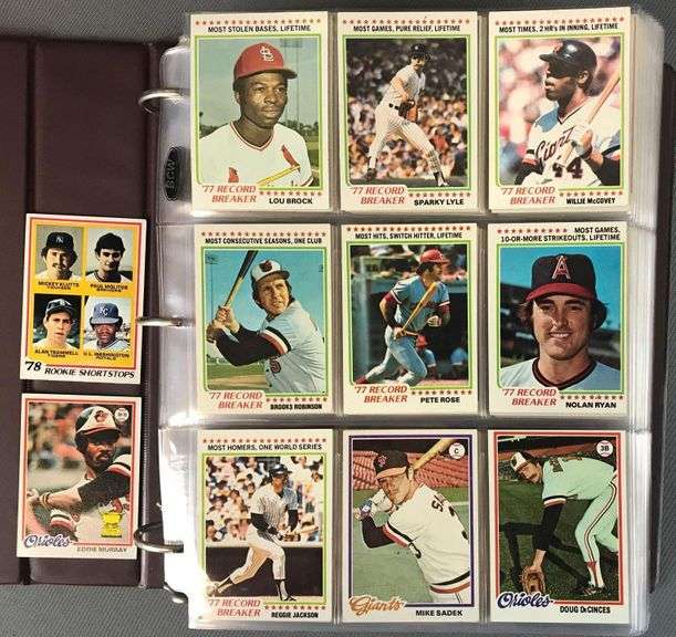 1978 Topps Baseball Cards Complete Set 1-726 - Matthew Bullock Auctioneers