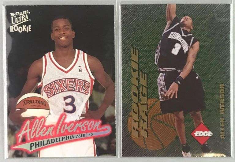 Lot of 2 Allen Iverson Rookie Cards - Matthew Bullock Auctioneers