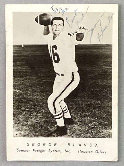 George Blanda Signed Photo - Matthew Bullock Auctioneers