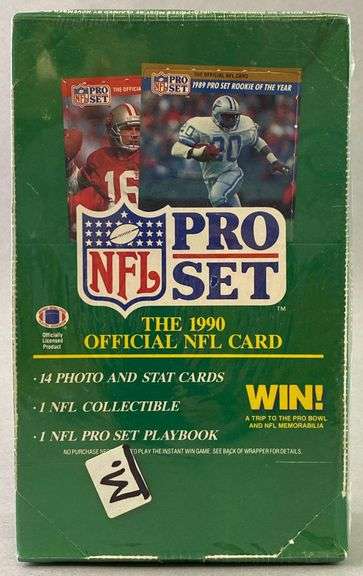 Sealed Box 1990 NFL Pro Set Football Cards - Matthew Bullock Auctioneers